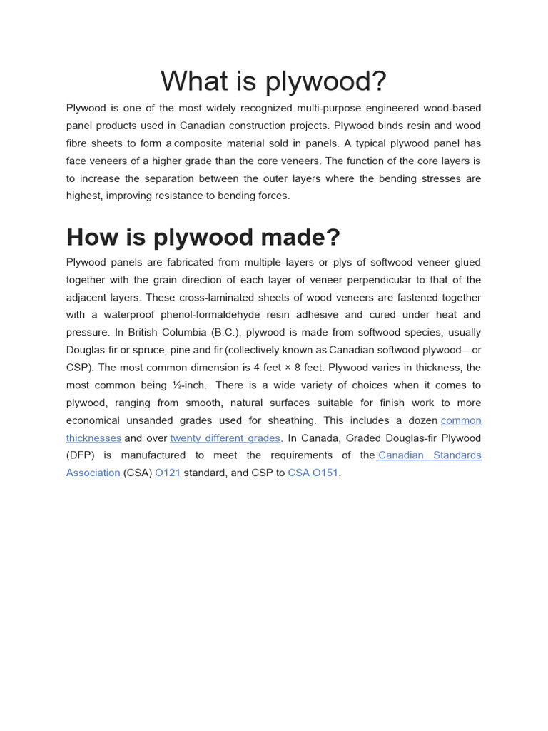 Plywood | PDF | Home & Garden | Science & Mathematics