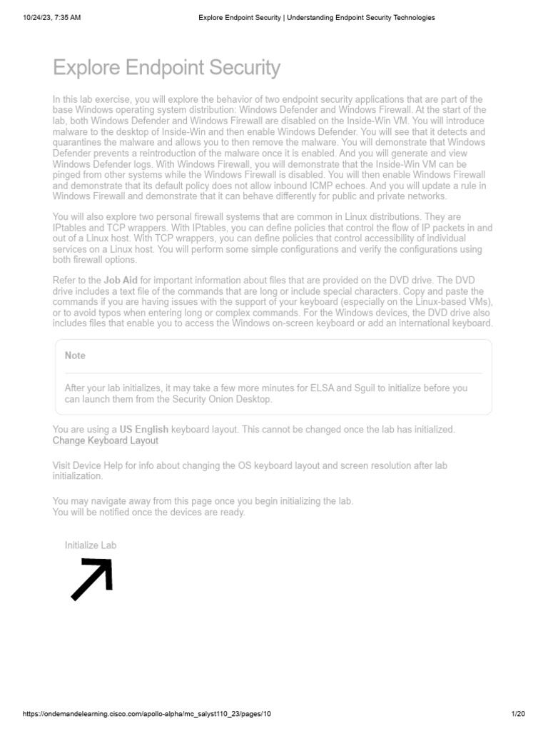 LAB - Explore Endpoint Security | PDF | File Transfer Protocol | Firewall (Computing)