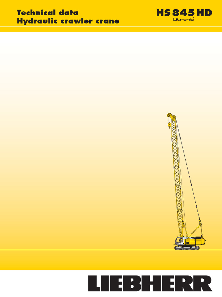 Liebherr Hs 845 HD Duty Cycle Crawler Crane Data Sheet 10099397 English | PDF | Crane (Machine ...