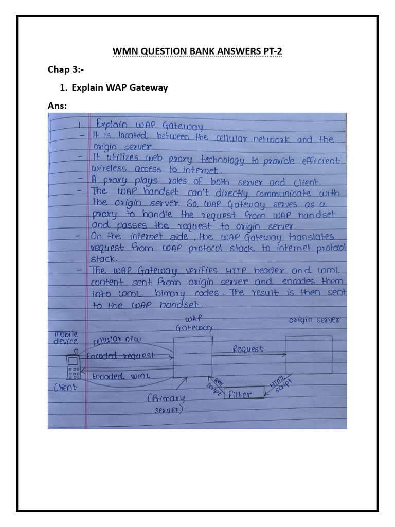 WMN Question Bank Answers PT | PDF | Wireless Sensor Network | Computer Network