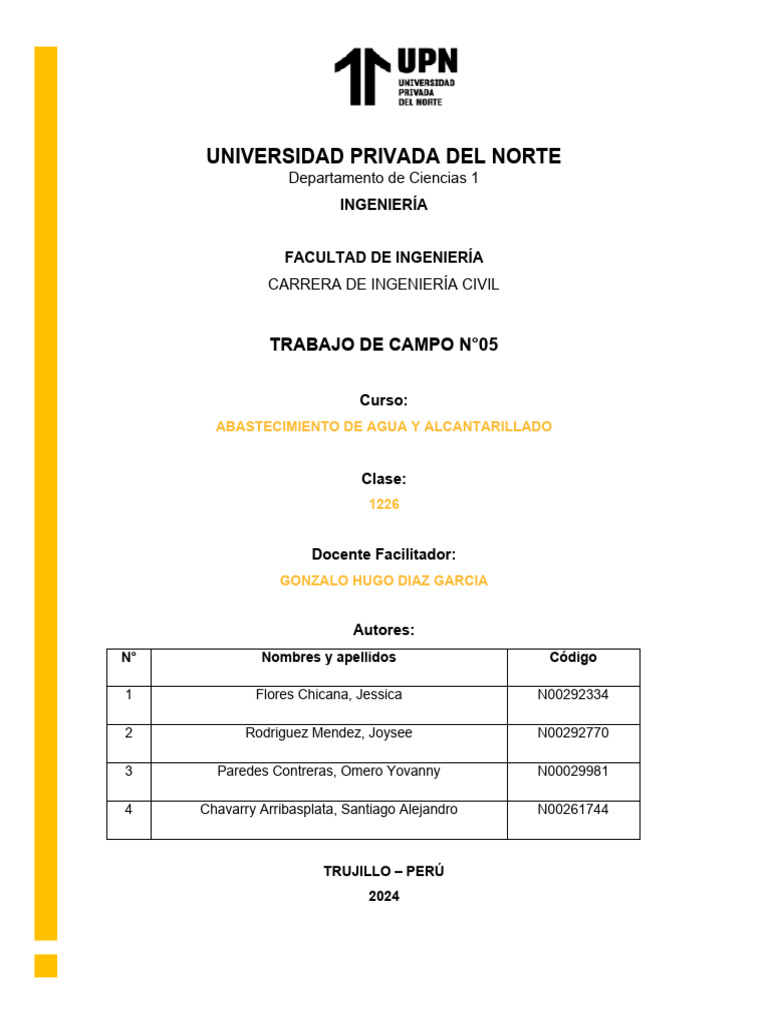 PC 05 Grupo 02 - Diseno de Redes de Distribución | PDF | Agua | Descarga (hidrología)