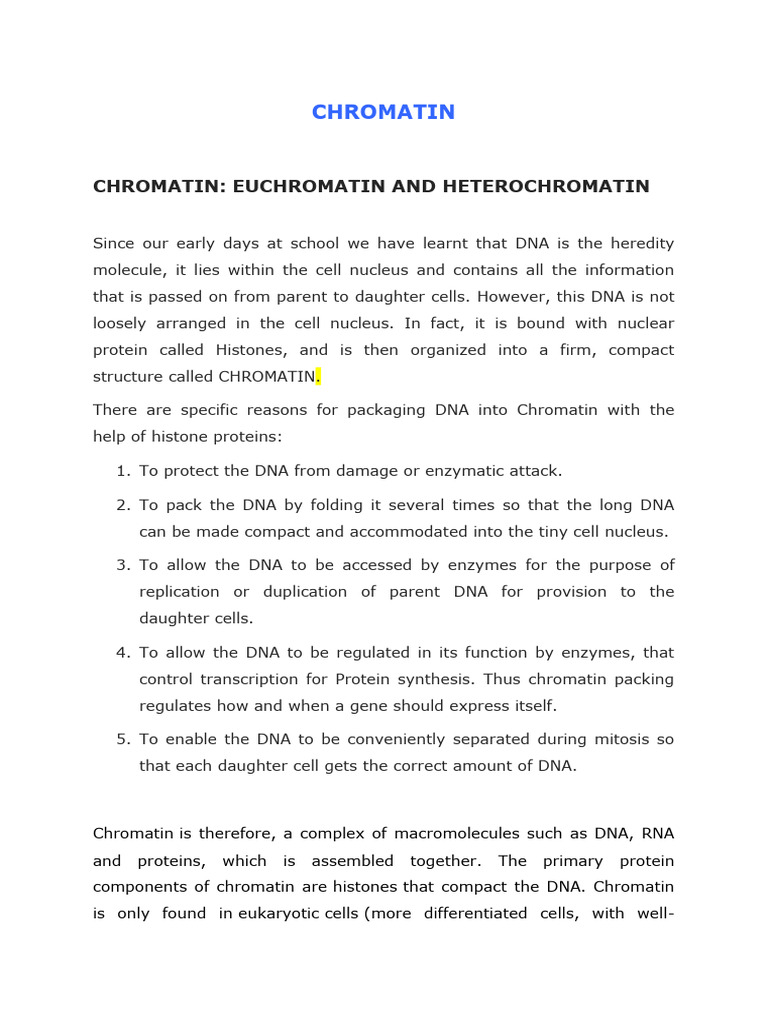 23 Chromatin200304101003030101 | Download Free PDF | Chromatin | Dna