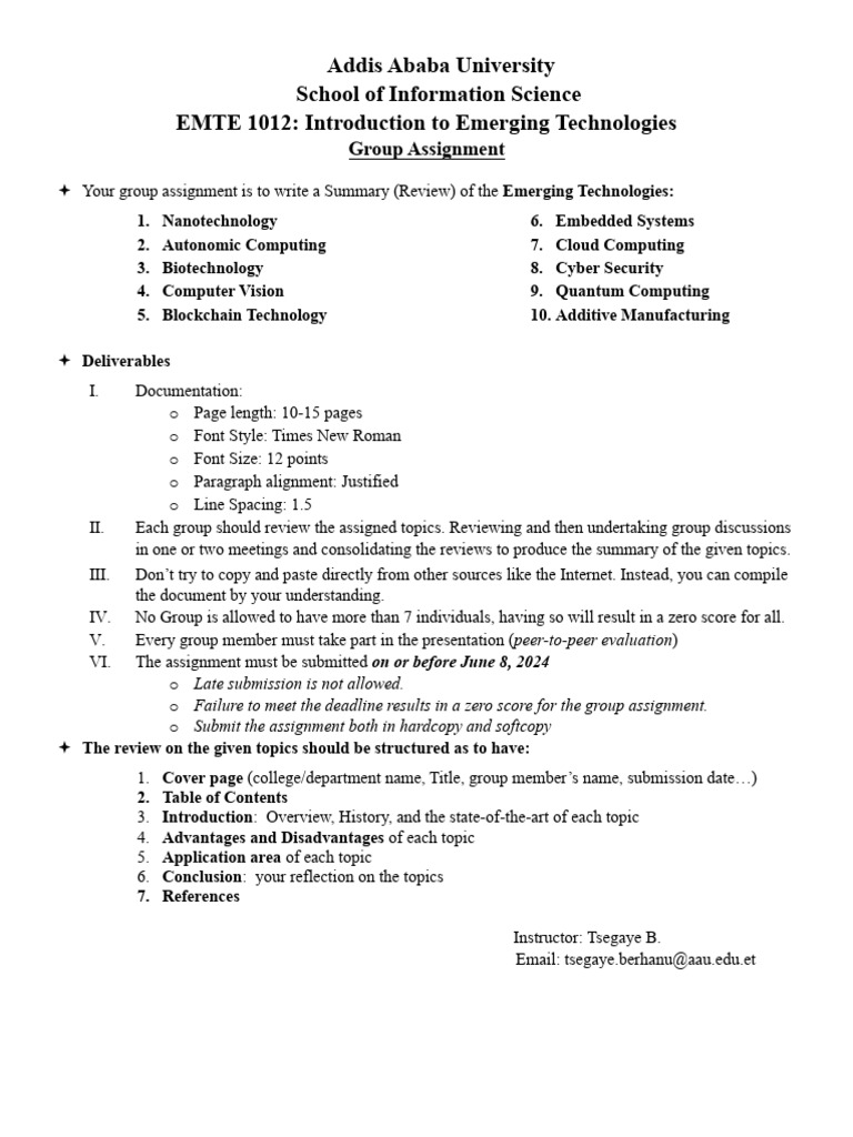 Guidelines For Group Assignmnet - EMTE 1012 | PDF | Computing | Cyberspace