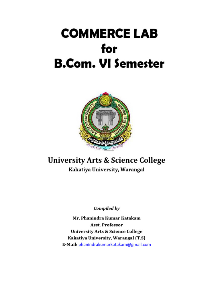 VI Semester Commerce Lab Study Material | PDF | Banks | Interest