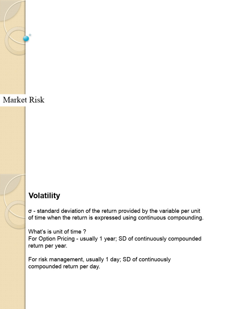 Understanding Market Risk and Volatility | PDF | Volatility (Finance ...