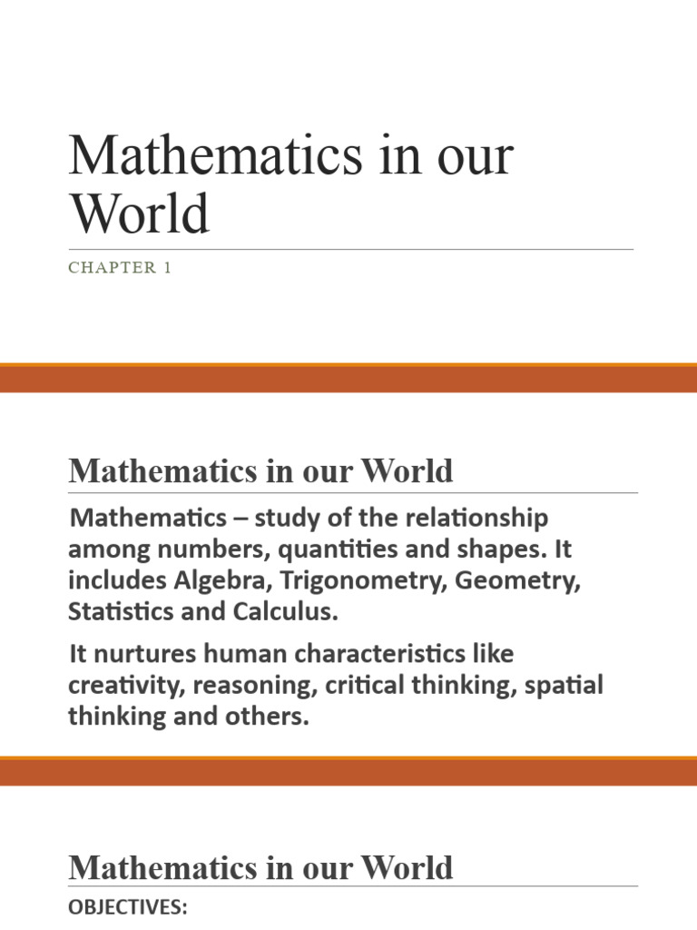 Chapter 1 Mathematics in Our Worlddd | PDF | Pattern | Mathematics