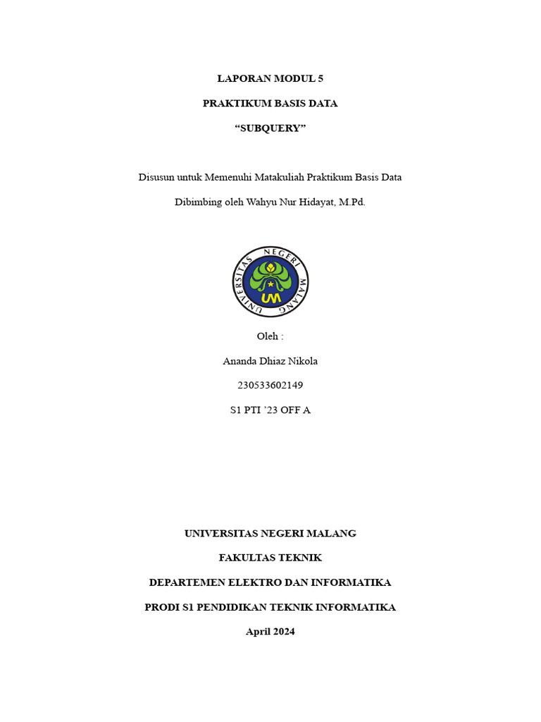 Laporan Modul 5 | PDF