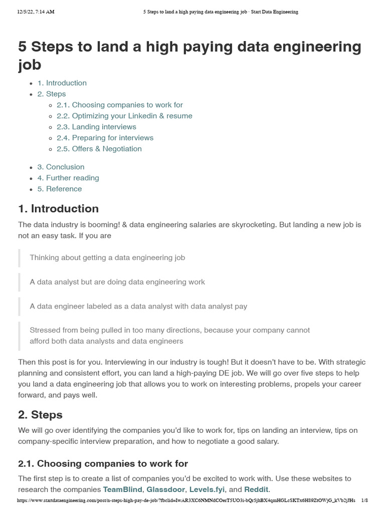 High-Paying Data Engineering Job Steps | PDF | Recruitment | Linked In
