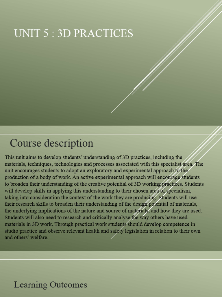 Unit 5 3D Practices | PDF | 3 D Modeling | 3 D Printing