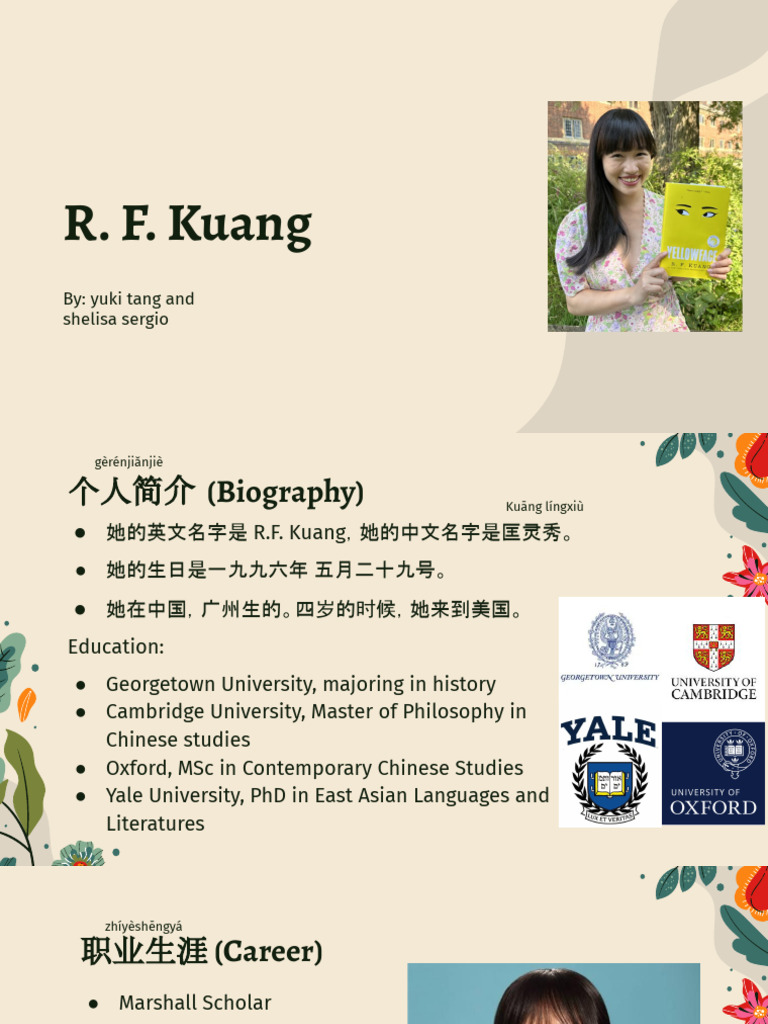 R. F. Kuang: By: Yuki Tang and Shelisa Sergio | PDF