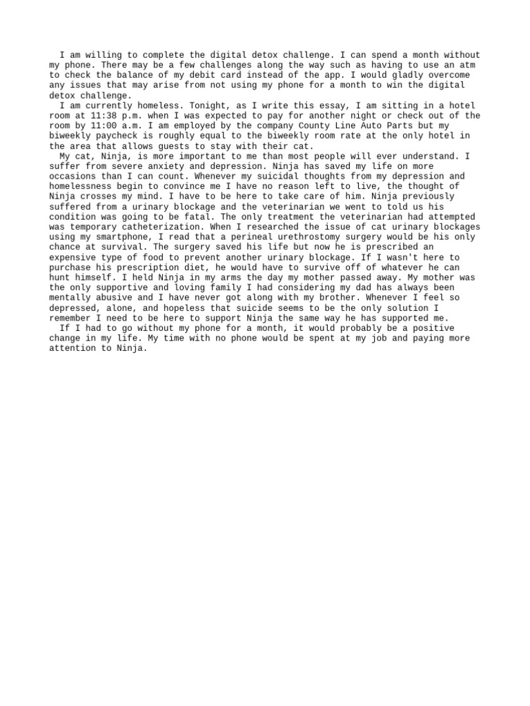 Digital Detox Essay | PDF | Self-Improvement