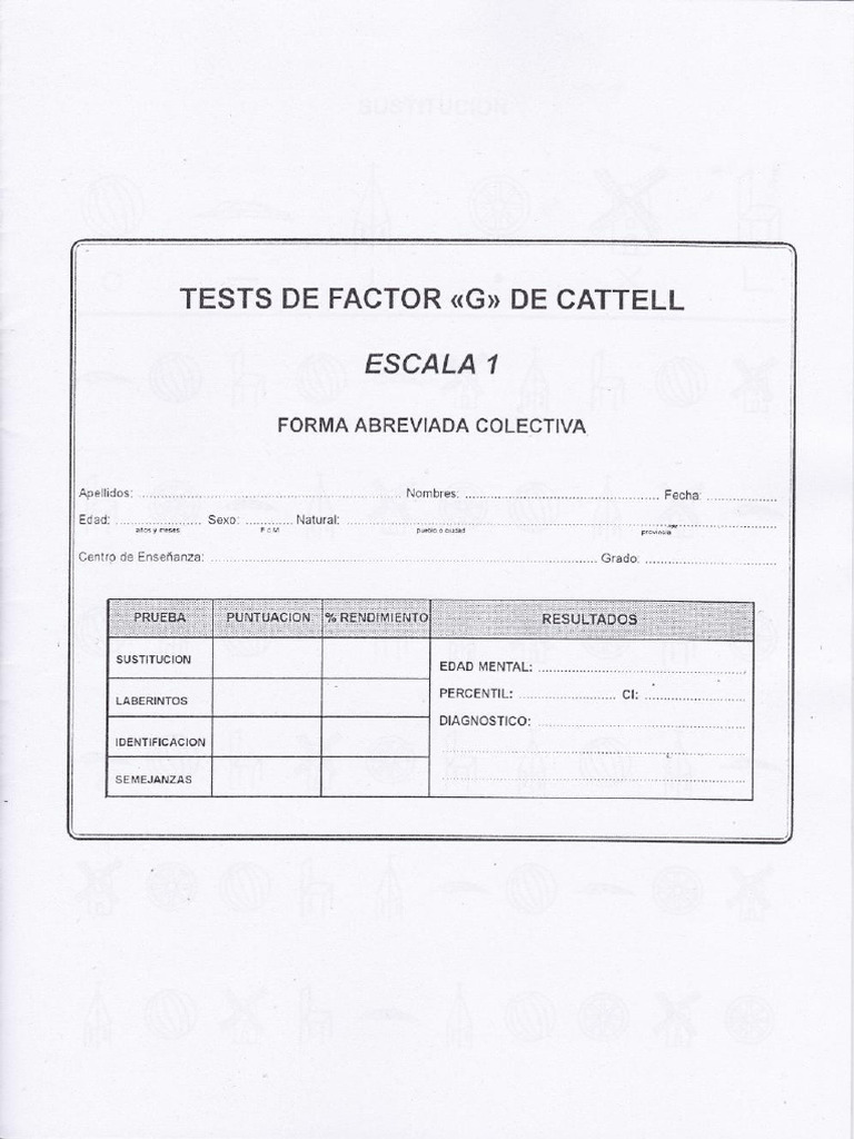 Cuadernillo Cattell 1 (Modificado) | PDF