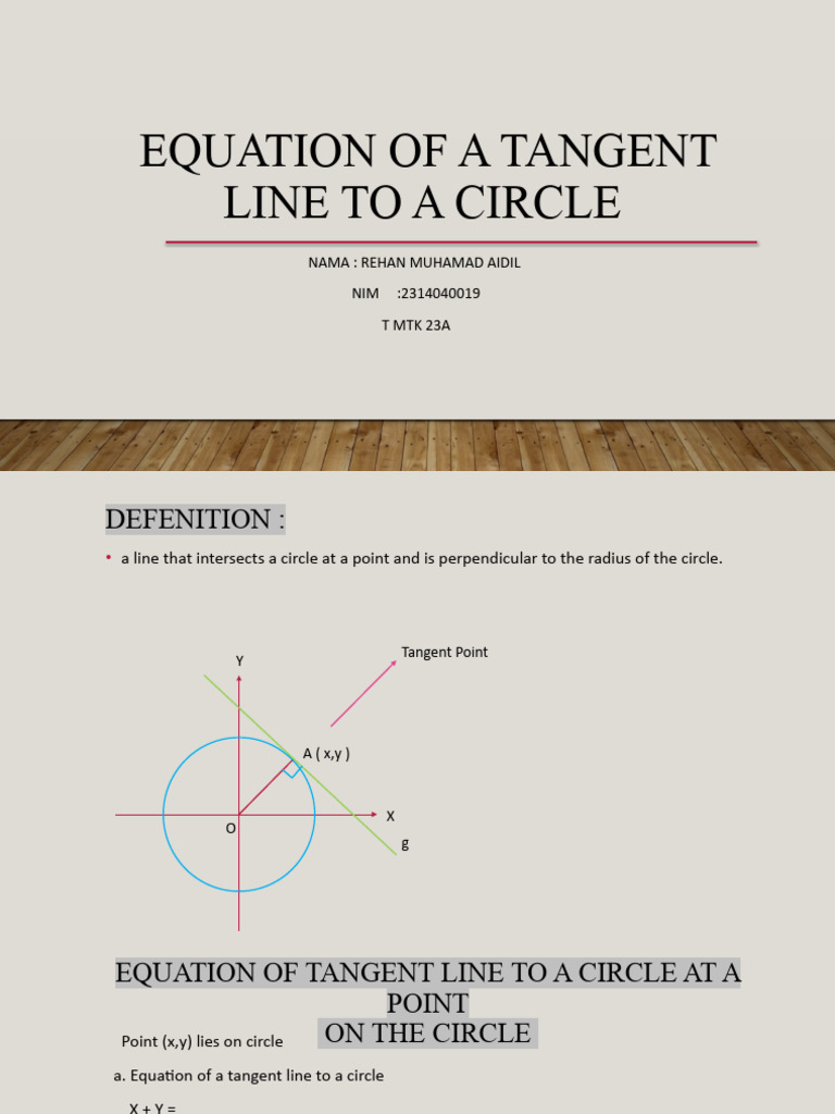 Equation of A Tangent Line To A Circle | PDF