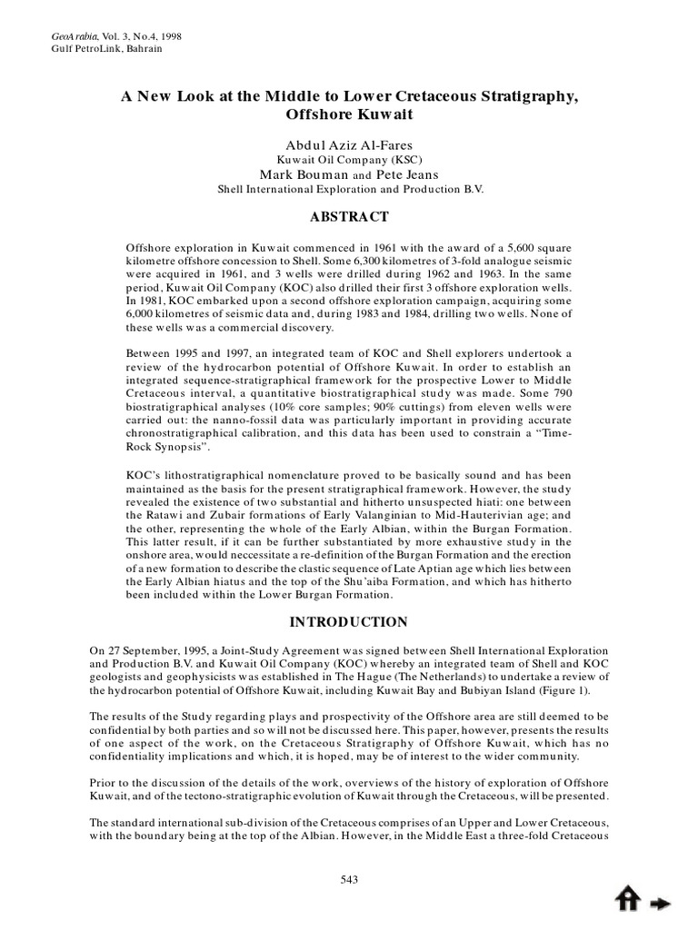 Kuwait Paper | PDF | Cretaceous | Geology
