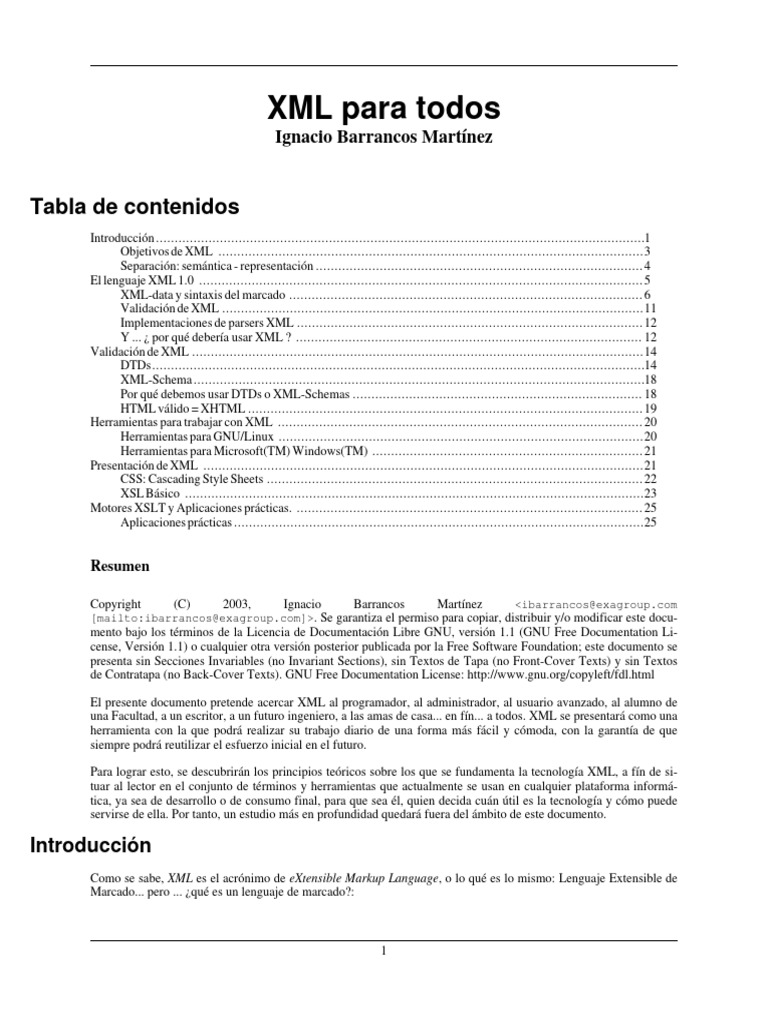 XML Paratodos | PDF | Xml | HTML