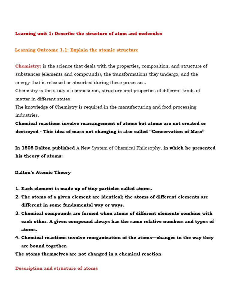 Atomic Structure and Molecules Explained | PDF | Ion | Ionic Bonding