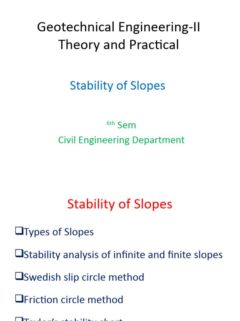Stability of Slope | Download Free PDF | Earth Sciences | Civil Engineering