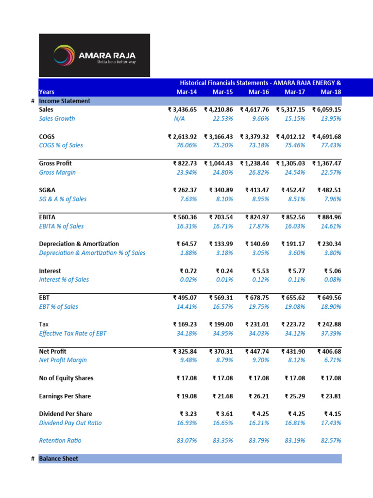 MV FM Amar Raja Model Class | PDF | Equity (Finance) | Balance Sheet