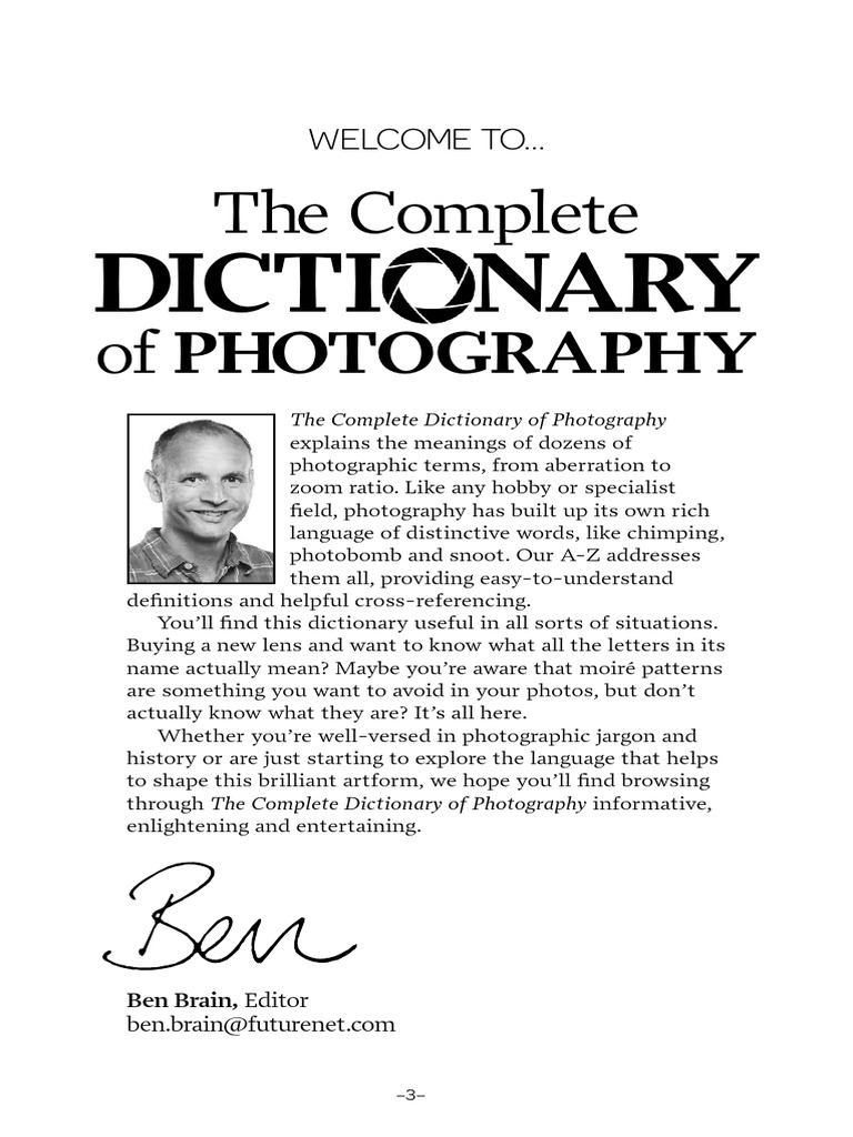 The Complete Dictionary of Photography | PDF | Camera | Camera Lens