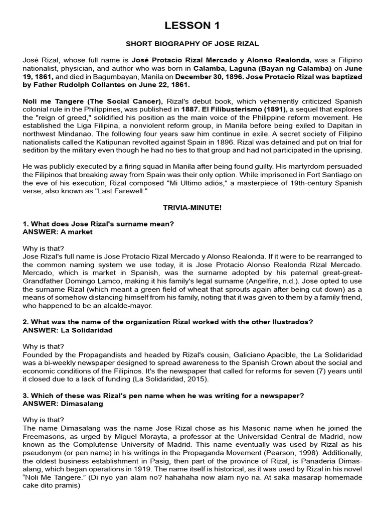 RLW Prelimenary Reviewer | PDF | Nation | Nationalism