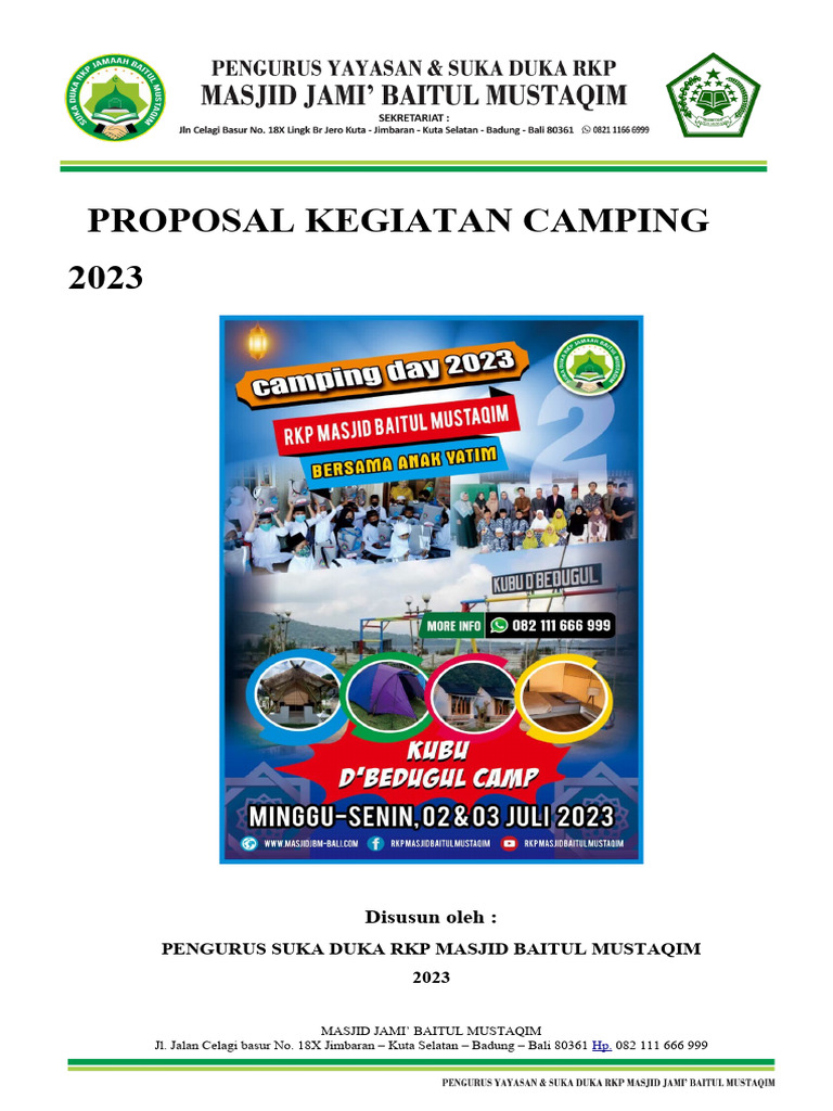Proposal Camping 2023 | PDF