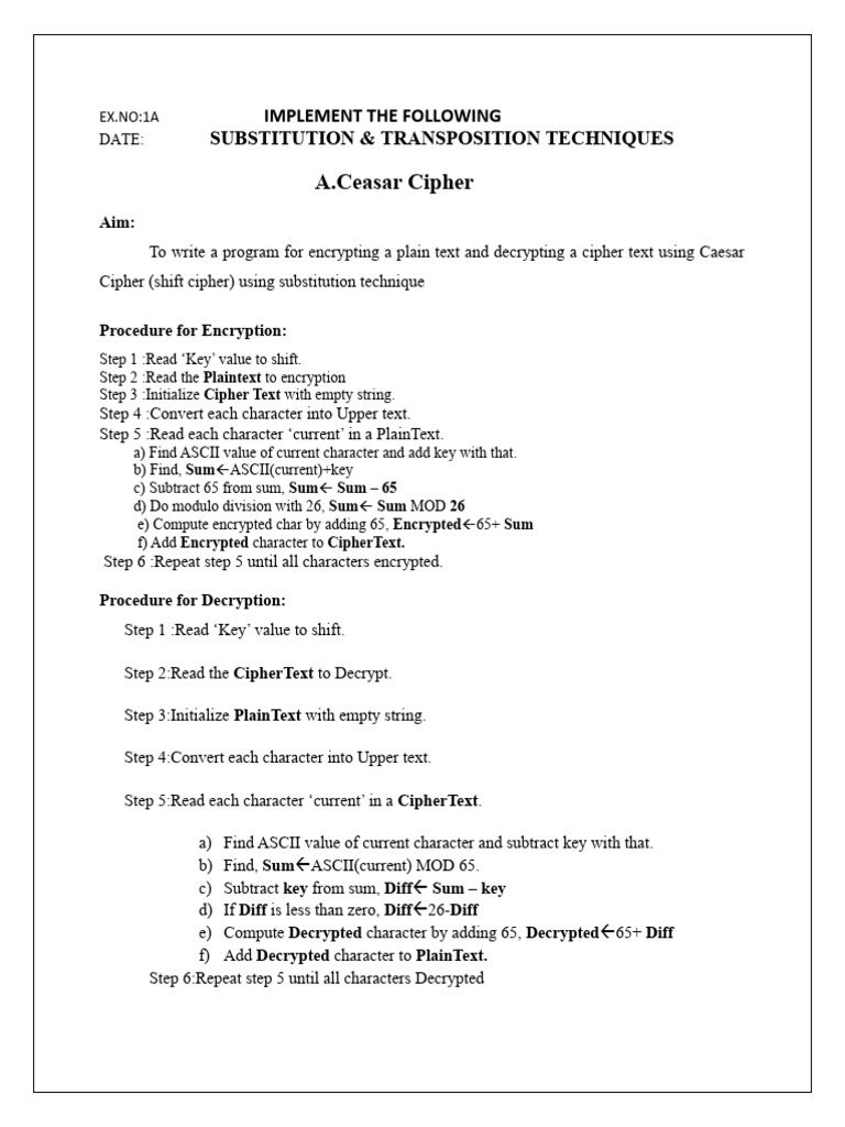 IT6712 Security Lab Record | Download Free PDF | Cipher | Encryption