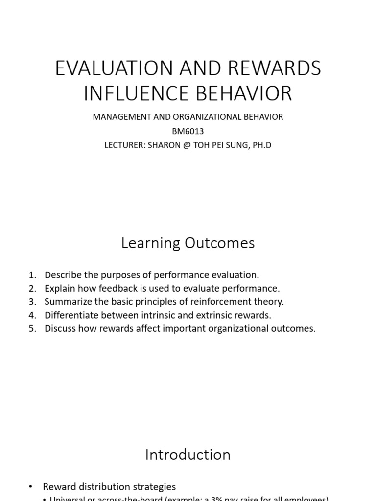 Chapter 5 - Evaluation and Rewards Influence Behavior | Download Free PDF | Reinforcement ...