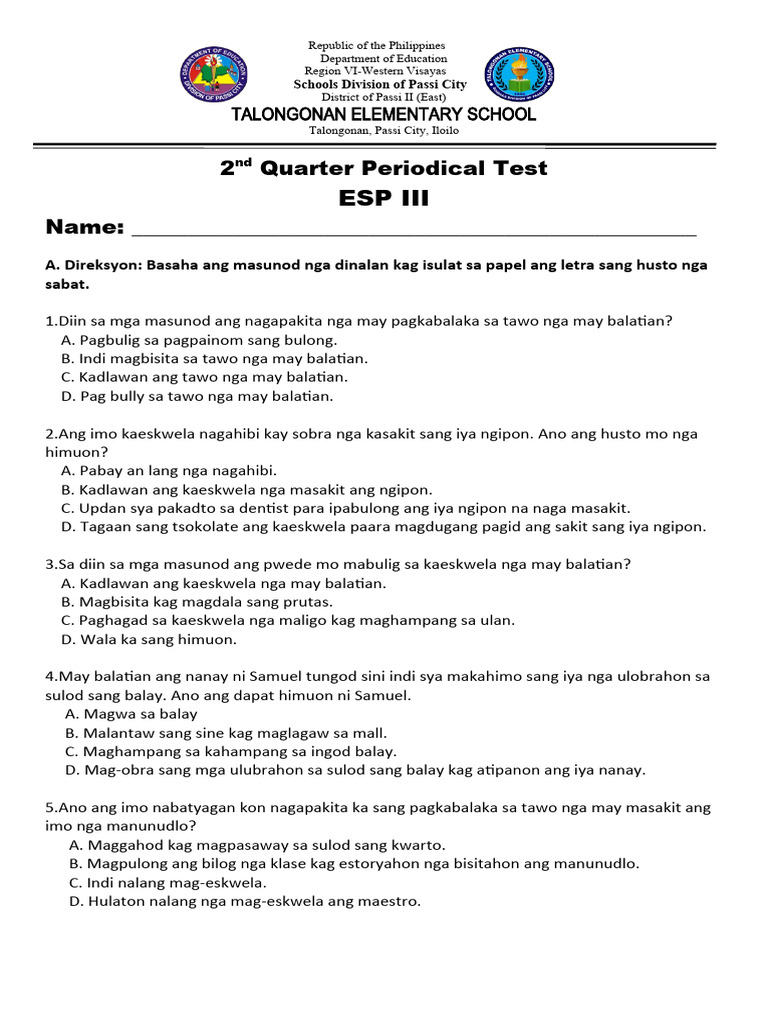 2nd Periodical Test | PDF
