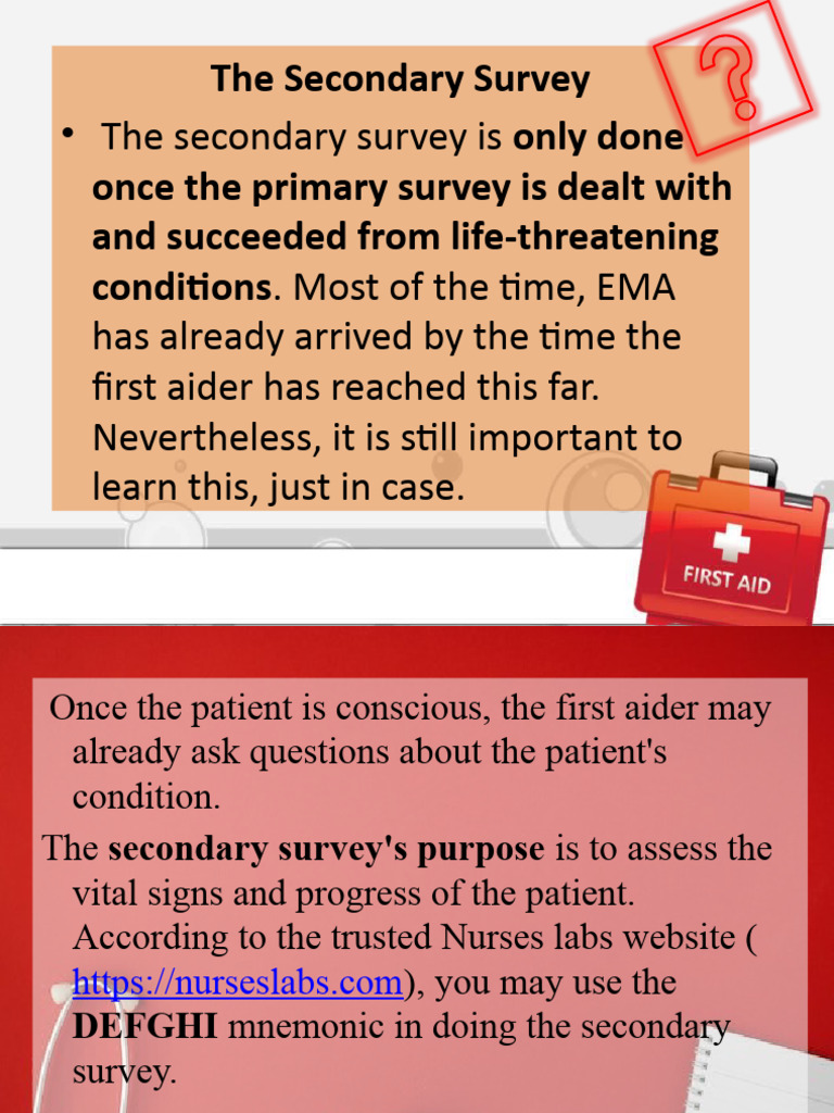 Secondary Survey | PDF | Pulse | Blood Pressure