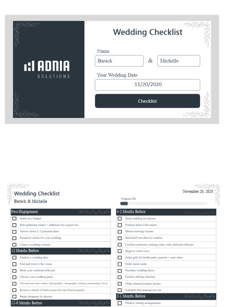 07 Free Wedding Checklist Excel Template Sh0l1i | PDF | Wedding ...