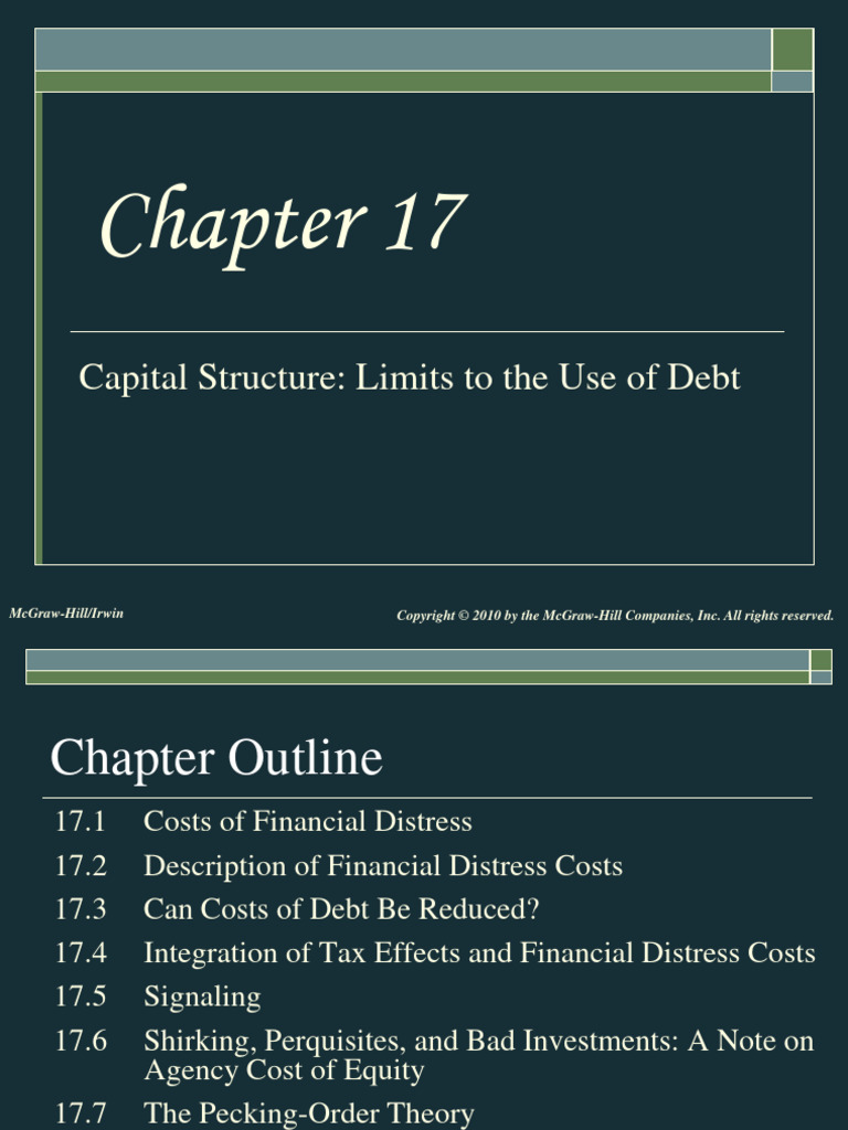 Chap017 Limits To The Use of Debt | PDF | Capital Structure | Taxes
