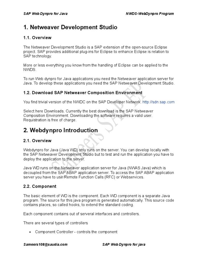 Nwds Webdynpro Pdf Eclipse Software Java Programming Language