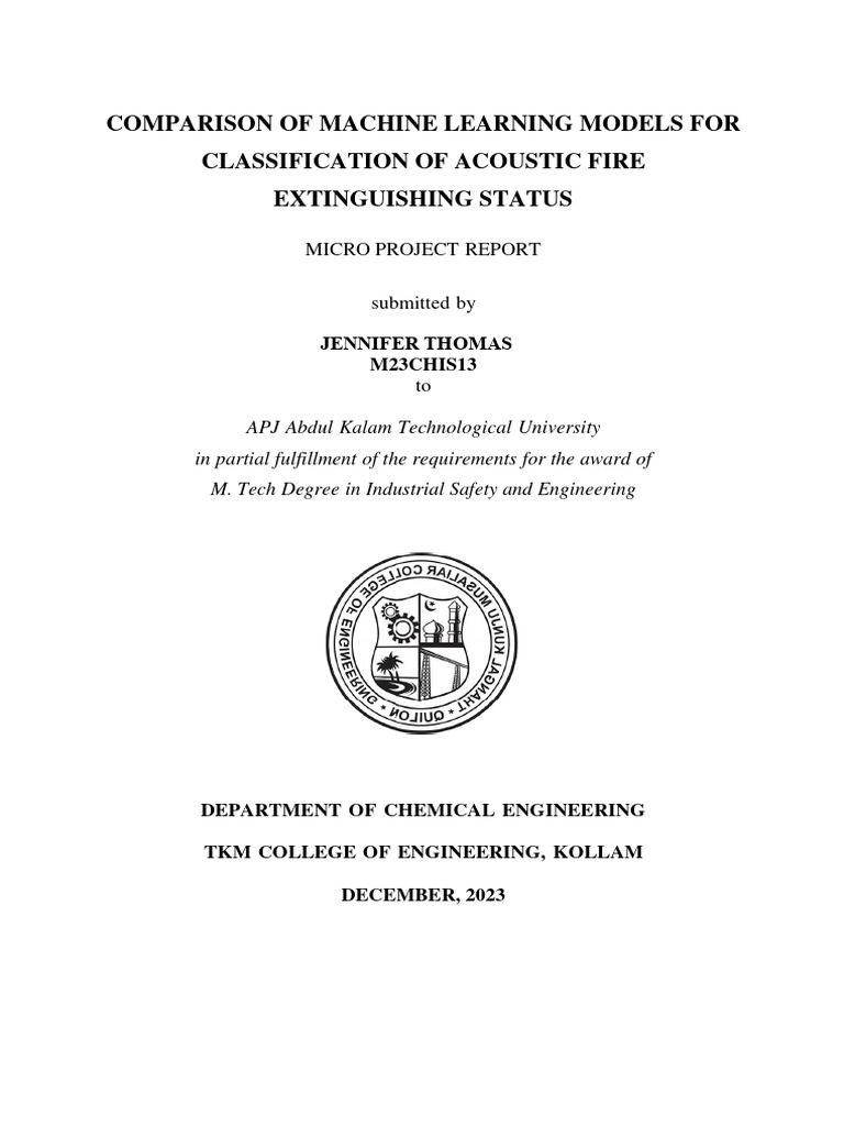 Machine Learning for Acoustic Fire Extinction | PDF | Support Vector Machine | Machine Learning