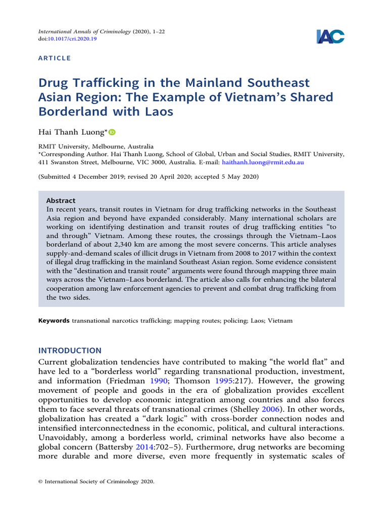 (Artikel Ganja) - Drug Trafficking in the Mainland Southeast Asian Region_The Example of Vietnam ...