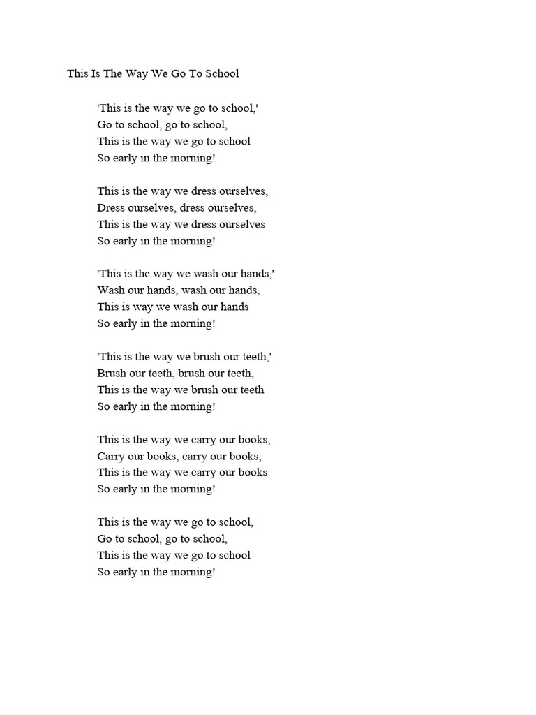 This is the Way We Go to School | PDF