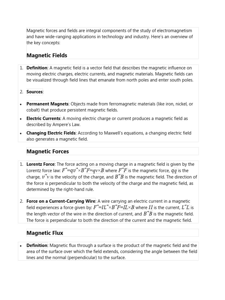 Magnetic Forces and Fields | PDF | Teaching Methods & Materials