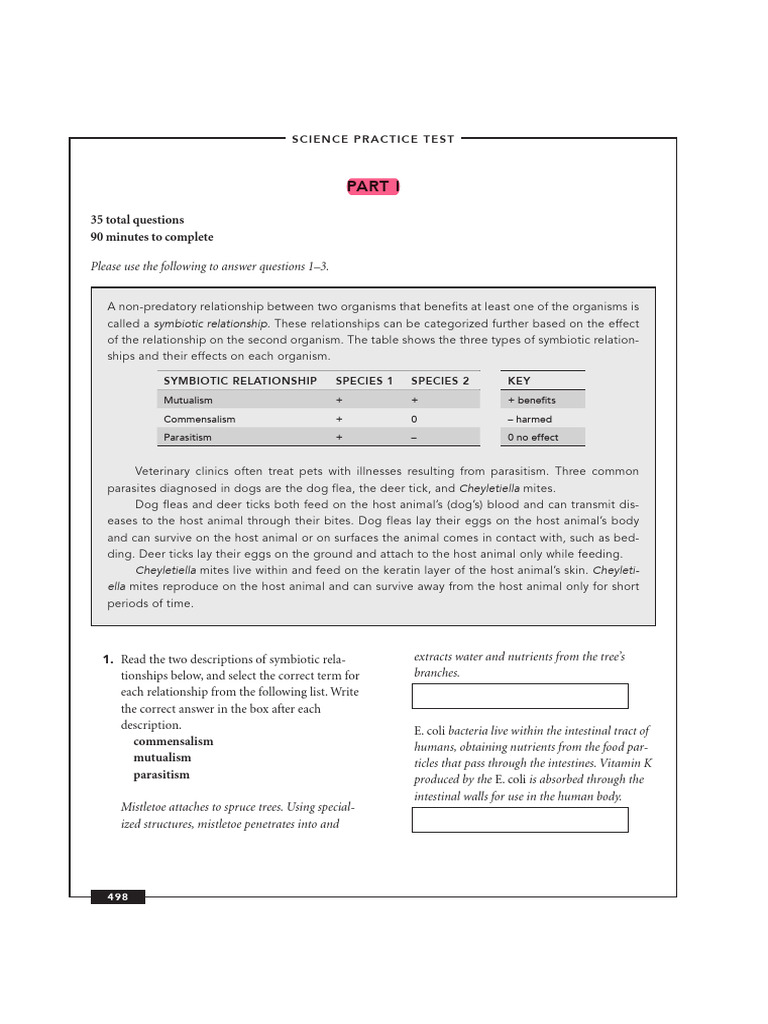 GED-Test-Science (90 Min Questions) | PDF | Parasitism | Symbiosis