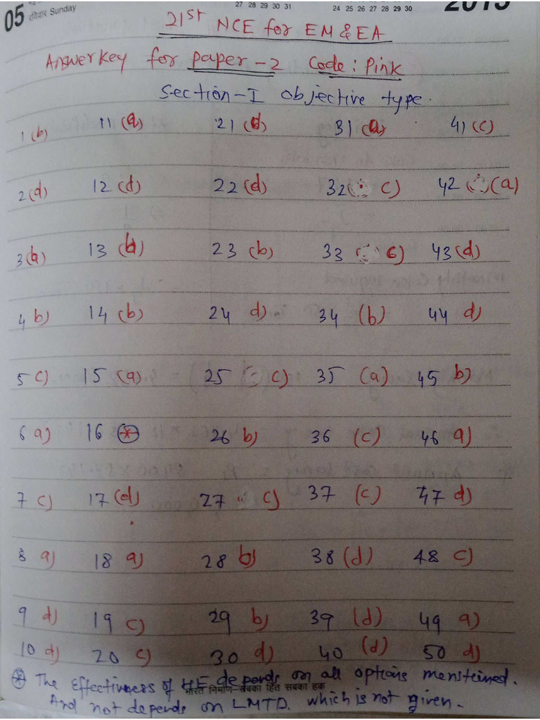 ANSWER KEYS FOR PAPER - 2 CODE-Pink | PDF