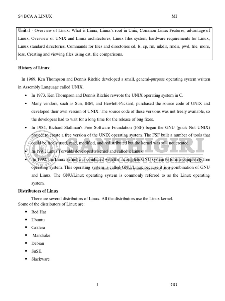 M1(1) | PDF | Operating System | Unix