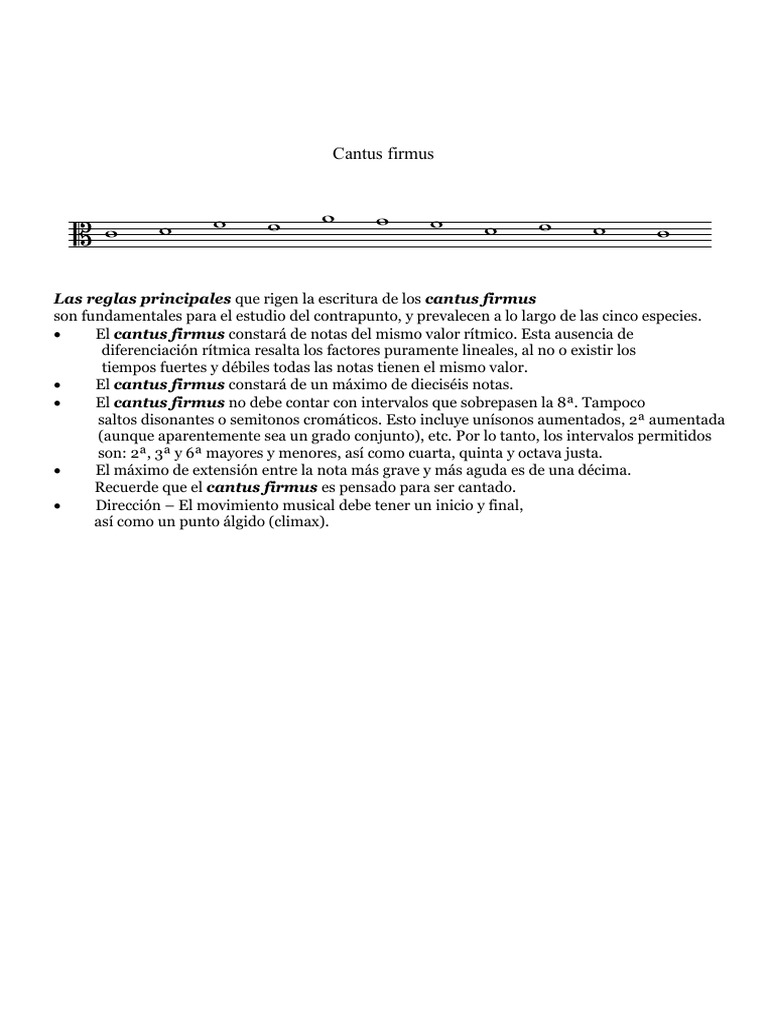 Cantus Firmus - Reglas | PDF | Poesía