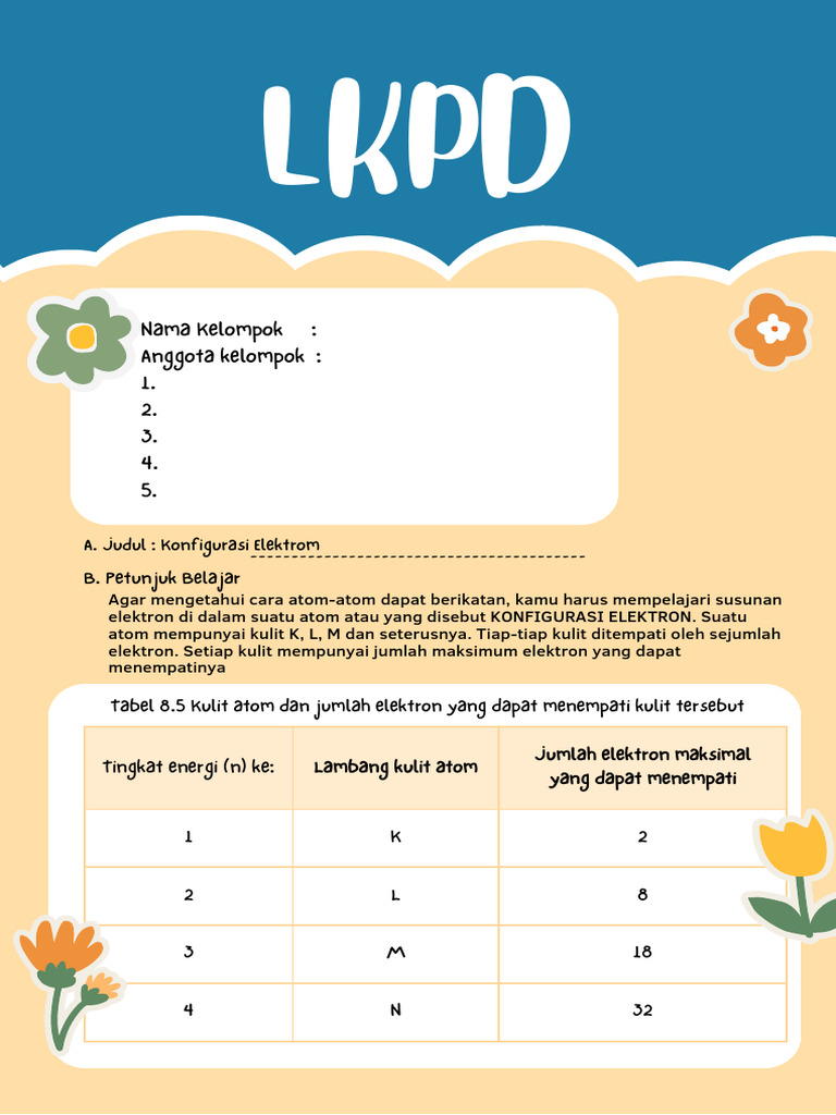 LKPD Konfigurasi Elektron | PDF