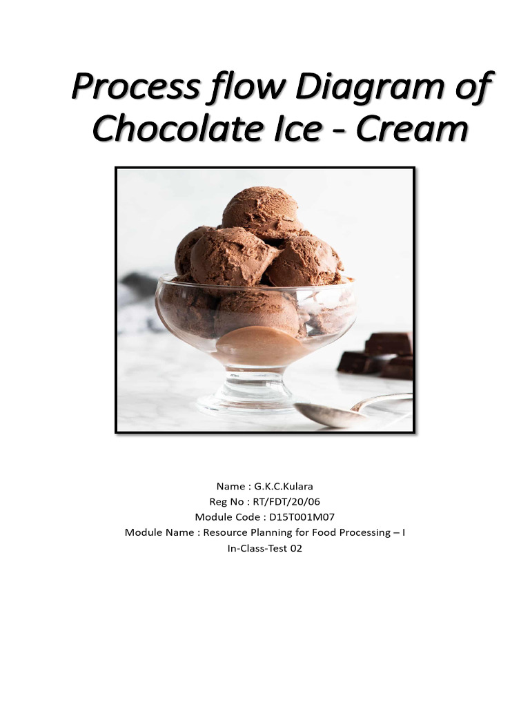 Process Flow Diagram of Chocolate Ice - Cream | PDF