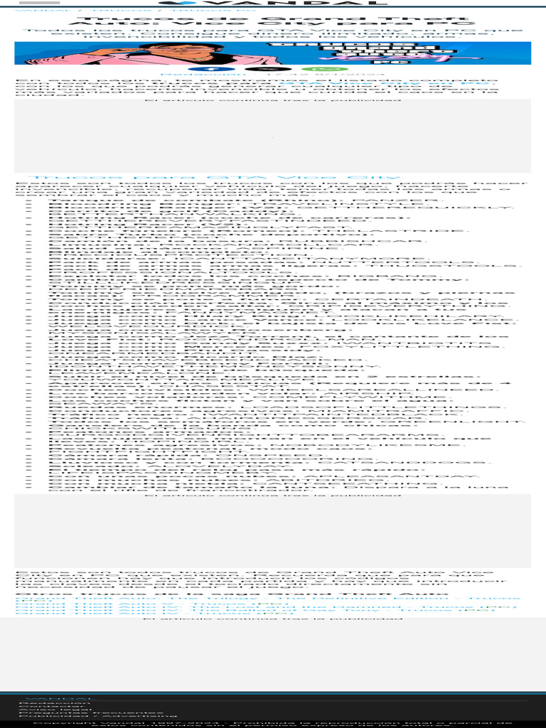 Trucos GTA Vice City para PC - TODAS las claves y códigos (2024) | PDF