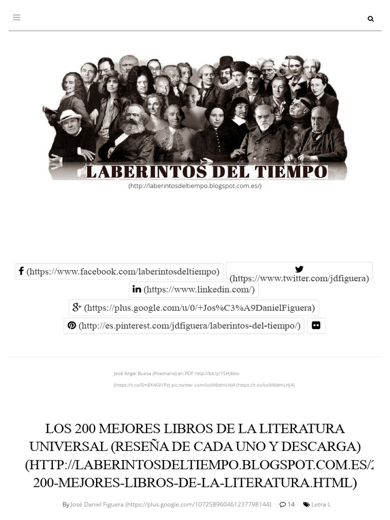 200 Mejores Libros de Literatura Universal | PDF | Novelas | Don Quijote