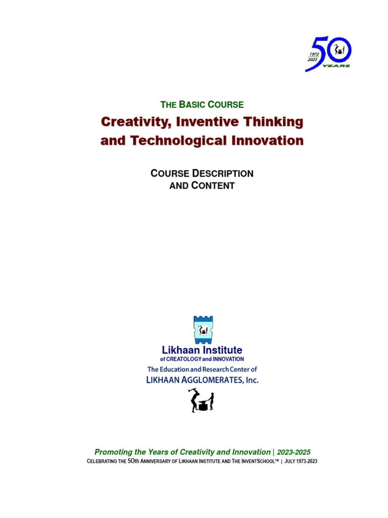 CITTI BasicCourse-Description | PDF | Creativity | Thought