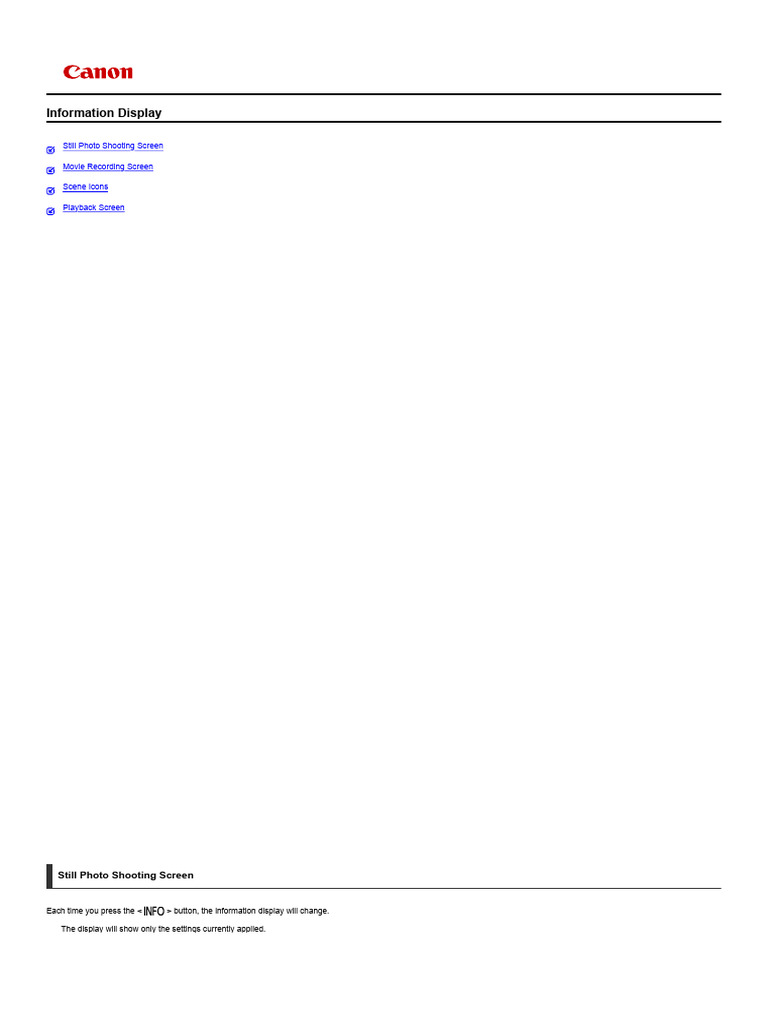 Canon - Product Manual - EOS R7 - Information Display | PDF | Exposure ...