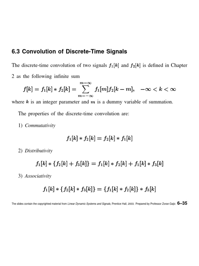 Chapter 6 D | PDF | Discrete Time And Continuous Time | Convolution