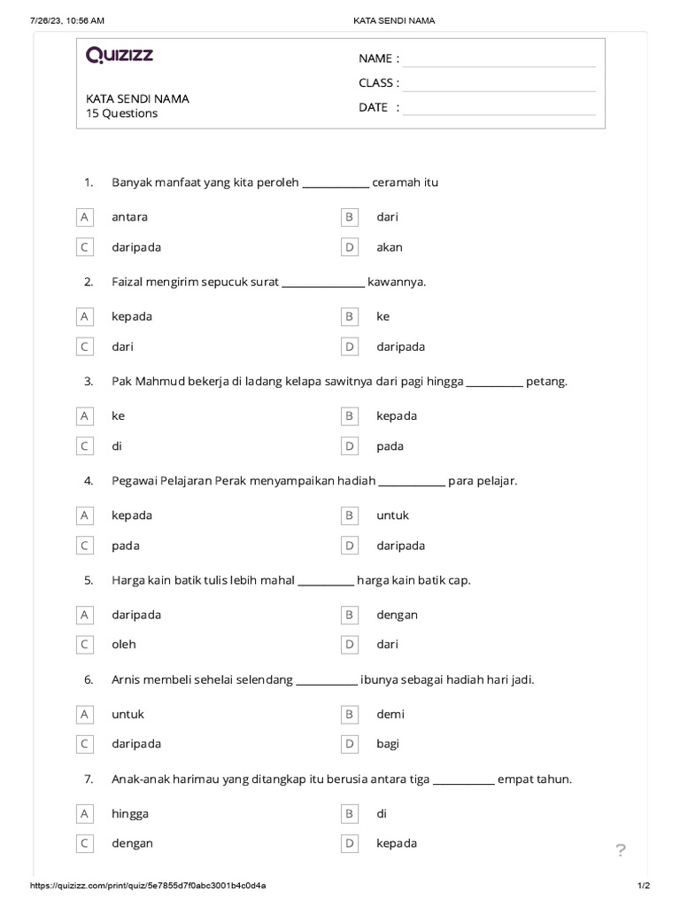Kata Sendi Nama | PDF