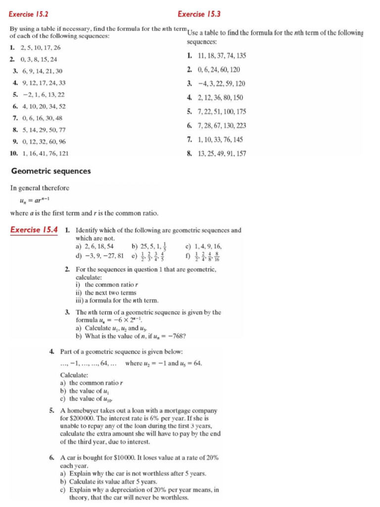 Sequence Worksheet | PDF