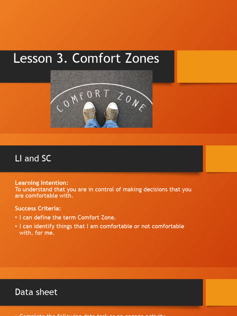 Lesson 3. Comfort Zones - Updated | PDF